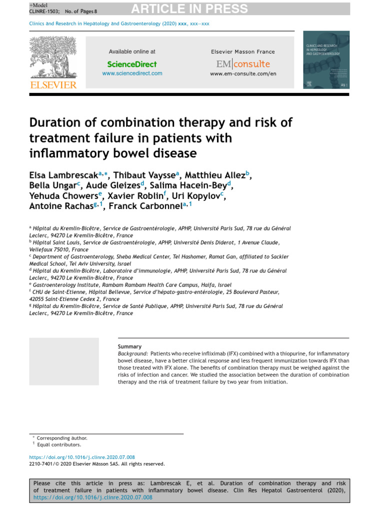 Combination Therapy Risk | PDF | Inflammatory Bowel Disease ...