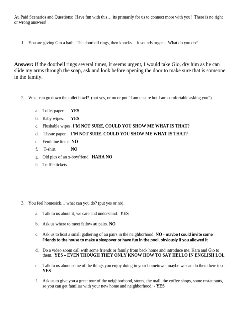 Au Paid Scenarios and Questions Part 2 | PDF | Self-Improvement | Lifestyle