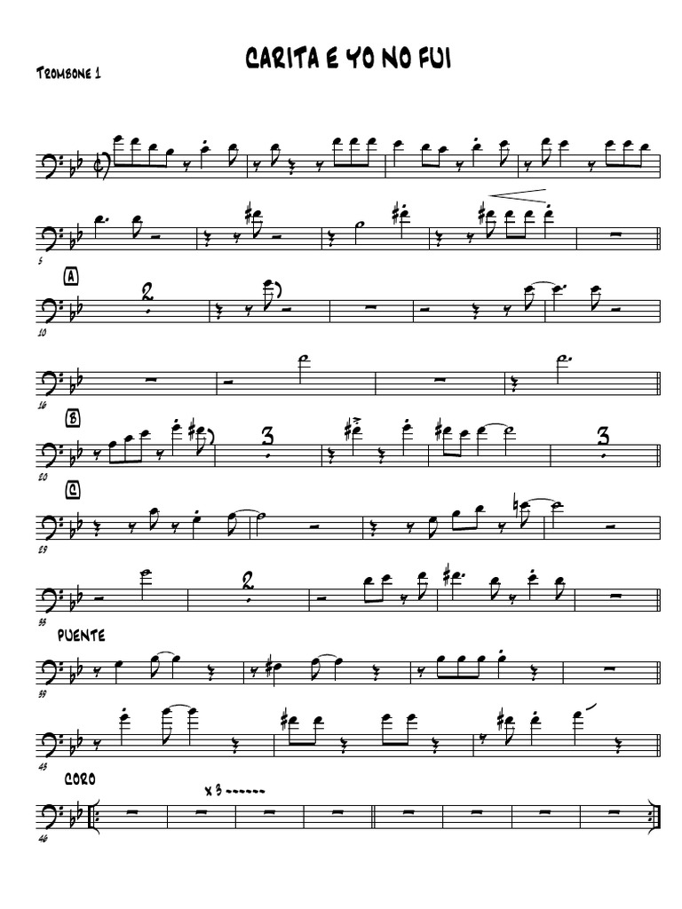 CARITA E YO NO FUI - Trombone 1 | PDF