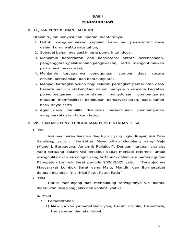 LPPD Desa Gegelang Tahun 2021 | PDF