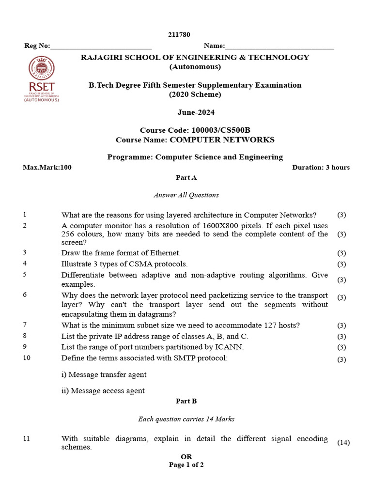 CN 1 | PDF | Computer Network | Internet Protocols