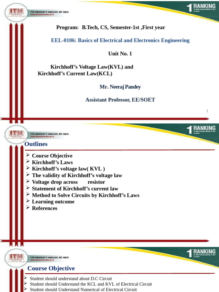KVL and KCL | PDF | Voltage | Electrical Network