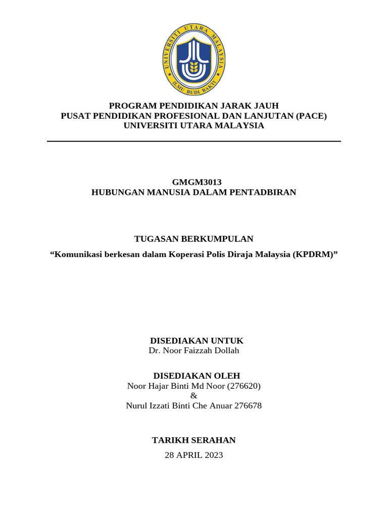 Komunikasi Berkesan di KPDRM | PDF