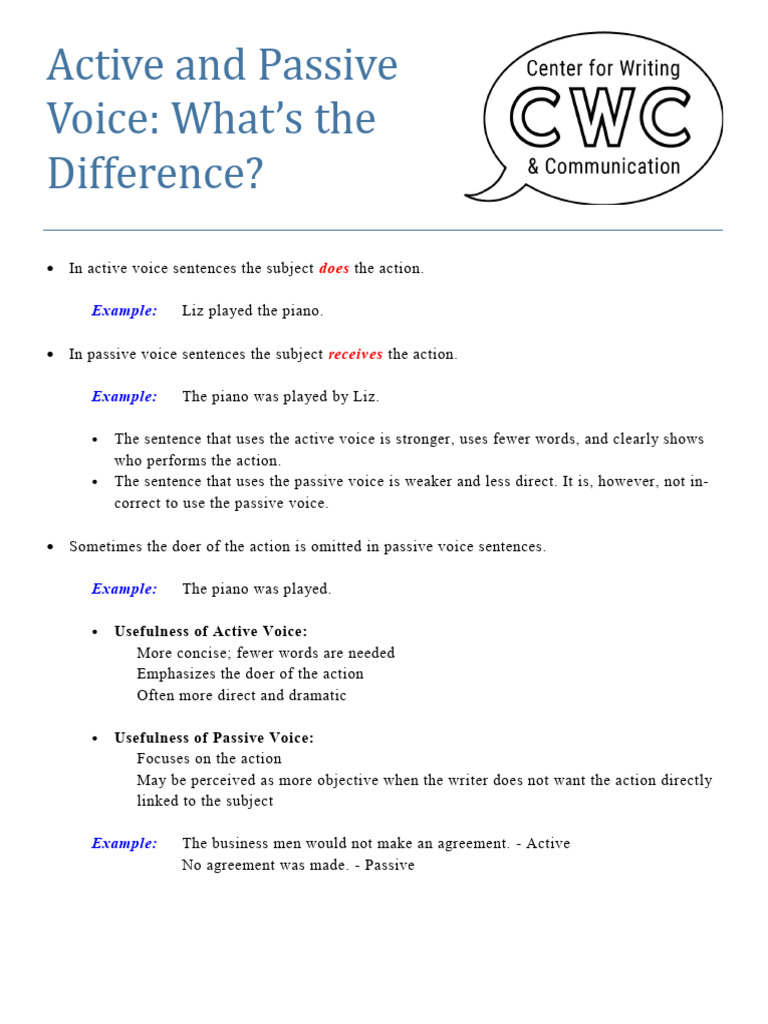 Active and Passive Voice | PDF