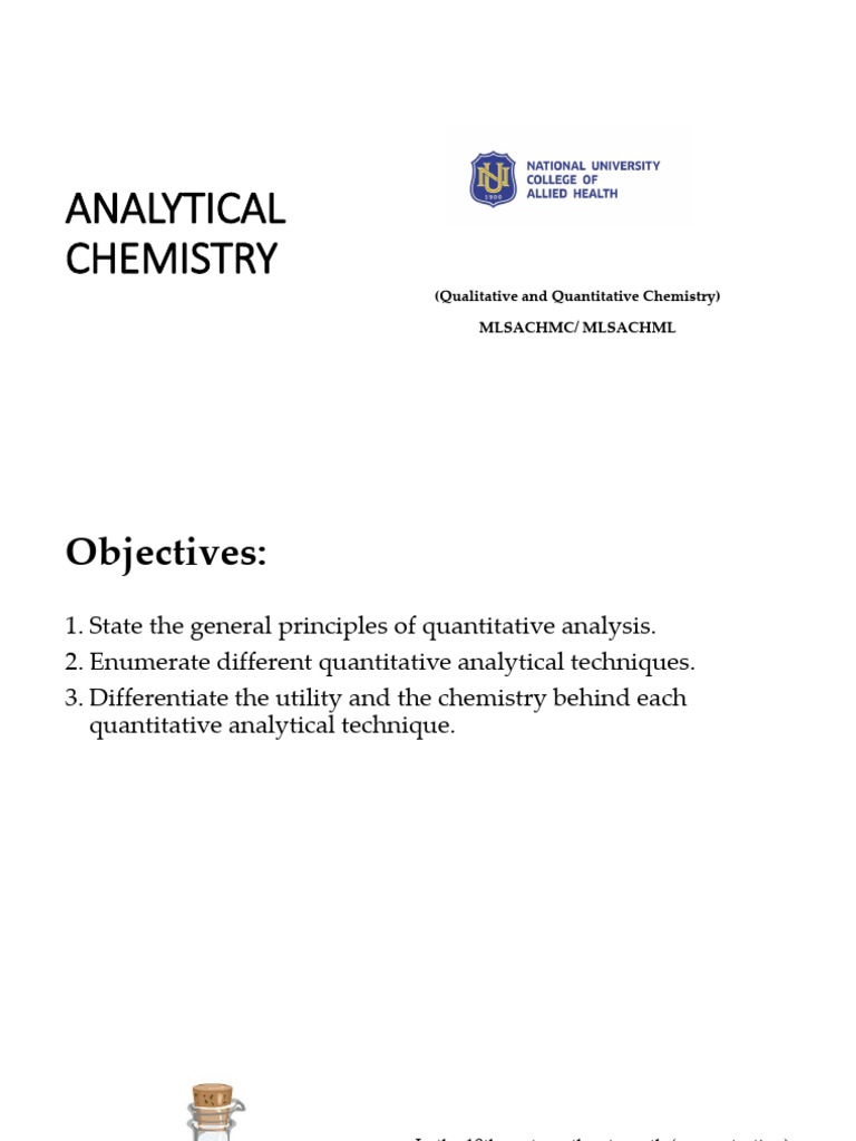 Quantitative Analytical Chemistry Guide | PDF | Titration | Chemistry