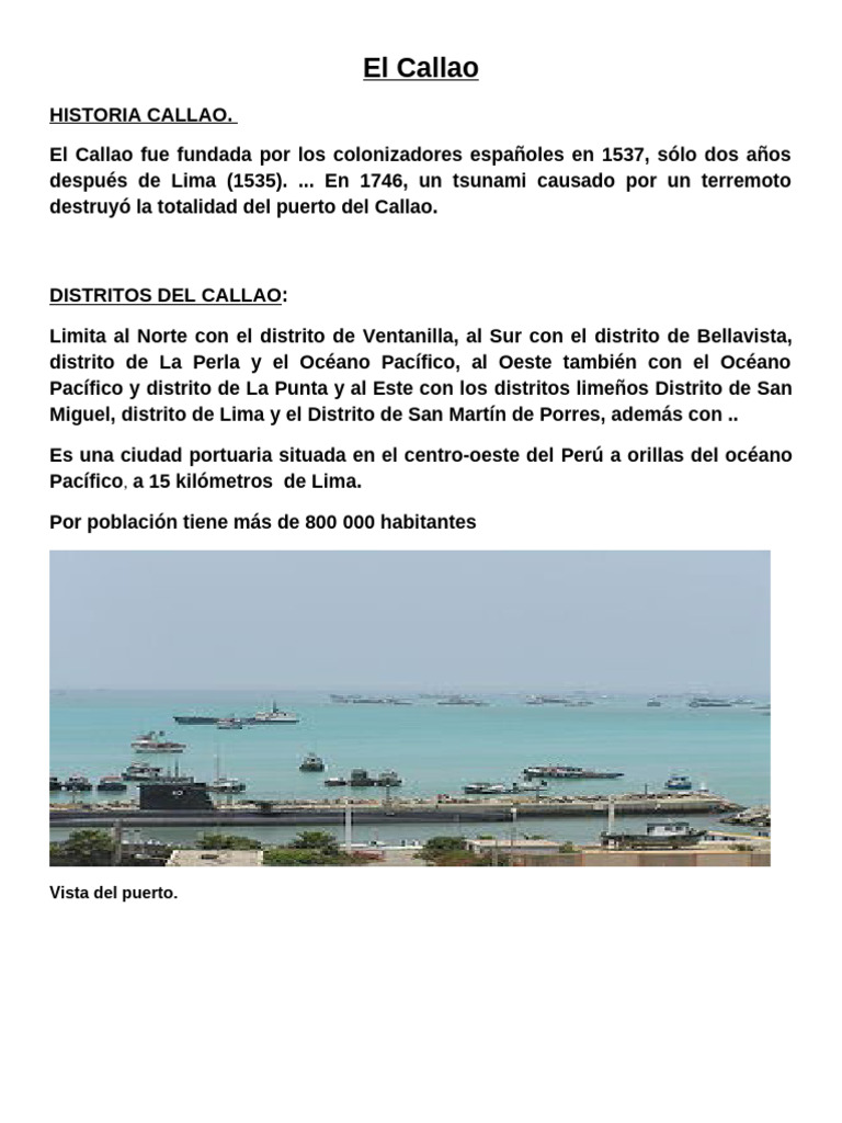 Historia y Atractivos de El Callao | PDF | Alimentos | Cocina