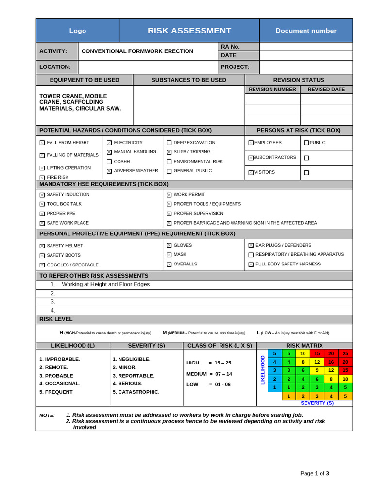 Formwork Erection | PDF | Personal Protective Equipment | Risk