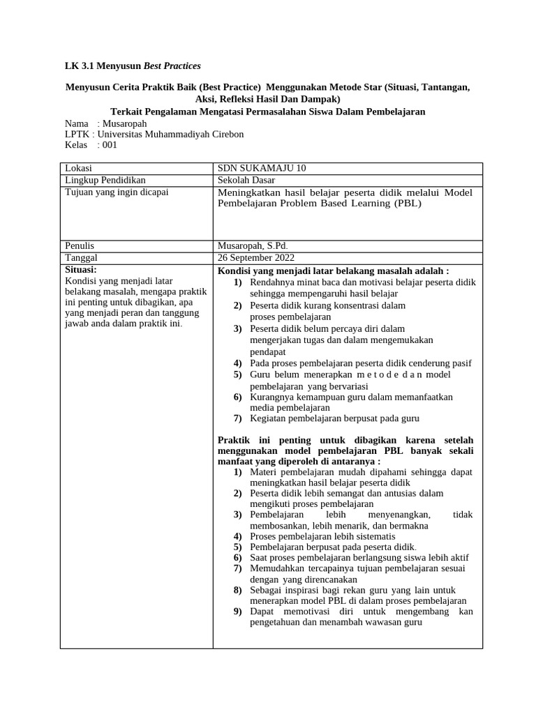 PBL Tingkatkan Hasil Belajar SD | PDF | Karier & Perkembangan | Pengembangan Diri