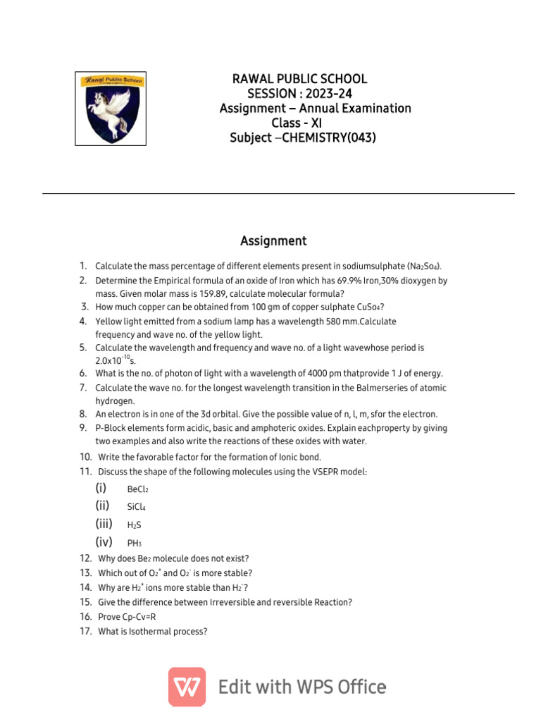 Format_Assignment 1 (2) (1) | PDF | Molecules | Chemical Reactions