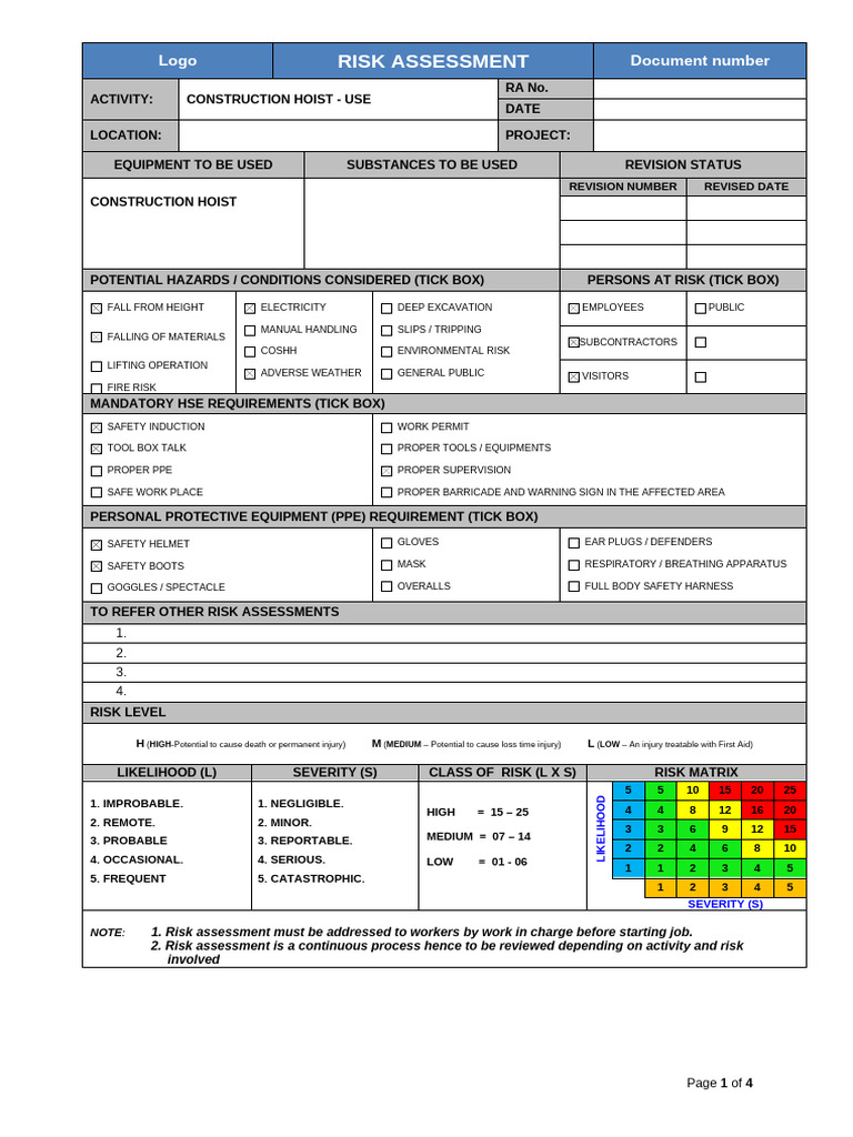 Construction Hoist Usage | PDF | Risk | Personal Protective Equipment