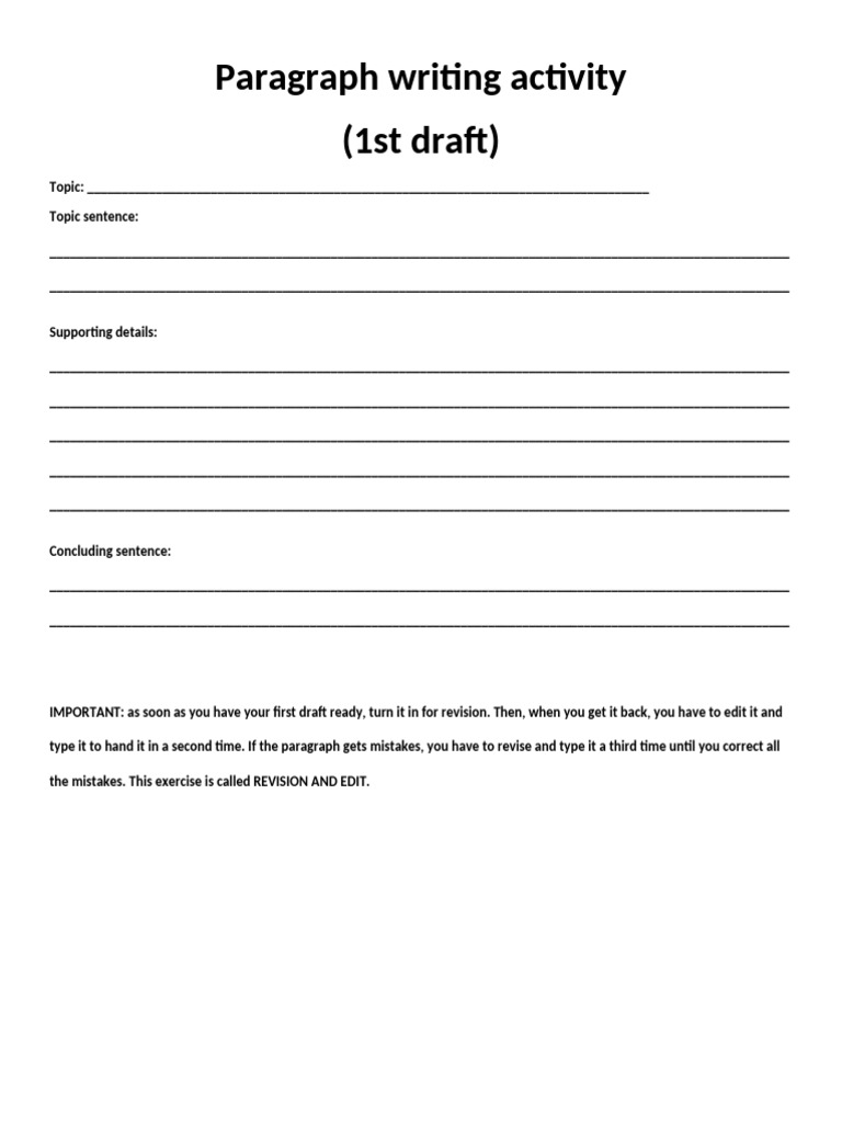 Paragraph Writing Activity | PDF | Art | Computers