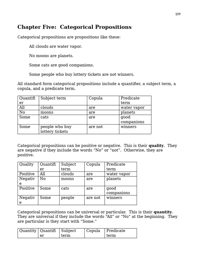 5 Categorical Propositions | PDF | Proposition | Logic