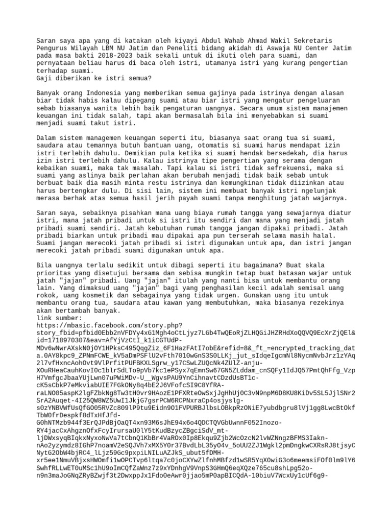 Tulisan Mantap Untuk Suami | PDF