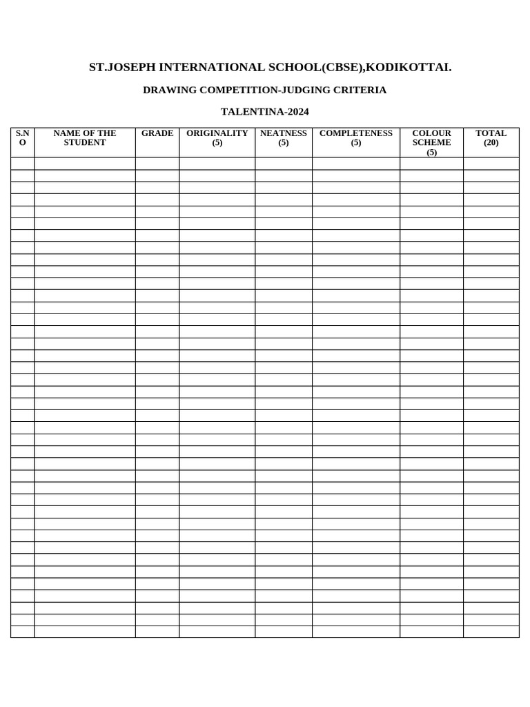 Drawing Competition Criteria | PDF