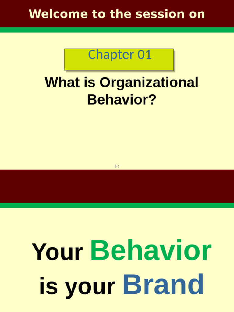 CH 01 Introduction To OB | PDF | Organizational Behavior | Attitude (Psychology)