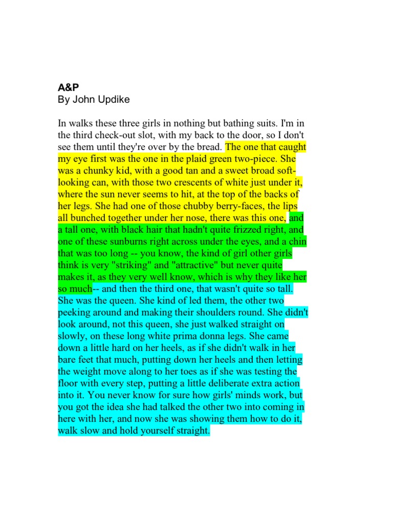 A&P John Updike | PDF