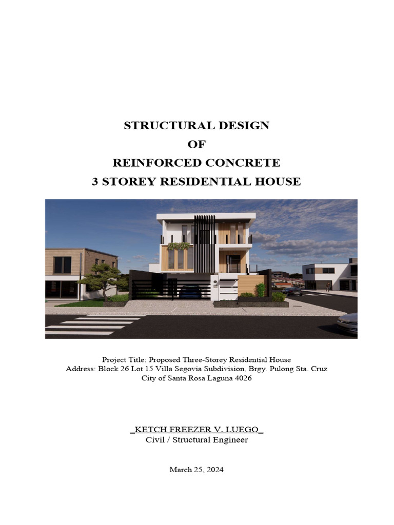 Proposed Three-Storey Structural Report | PDF | Beam (Structure ...
