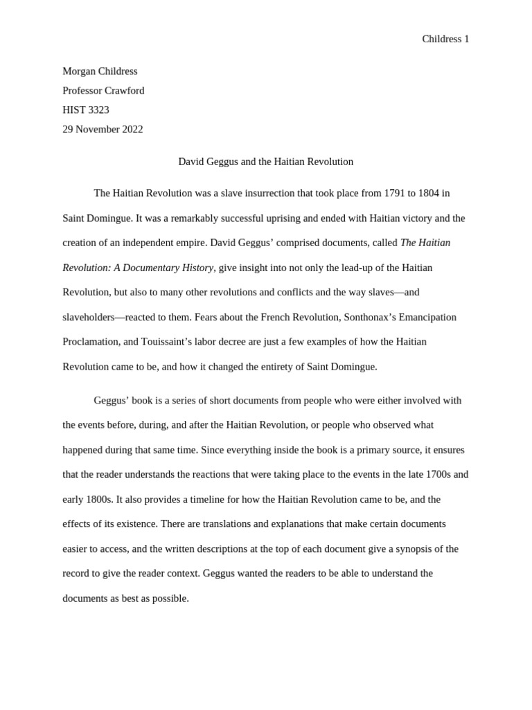 David Geggus on the Haitian Revolution | PDF | Human Rights Abuses ...