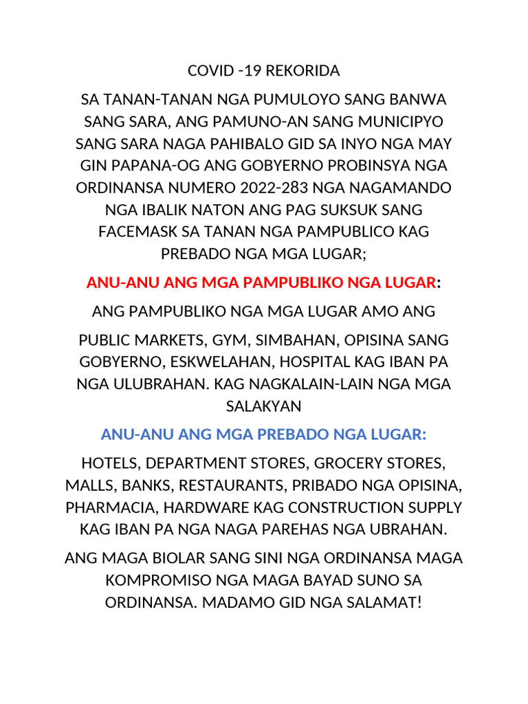 Covid-19 Rekorida | PDF