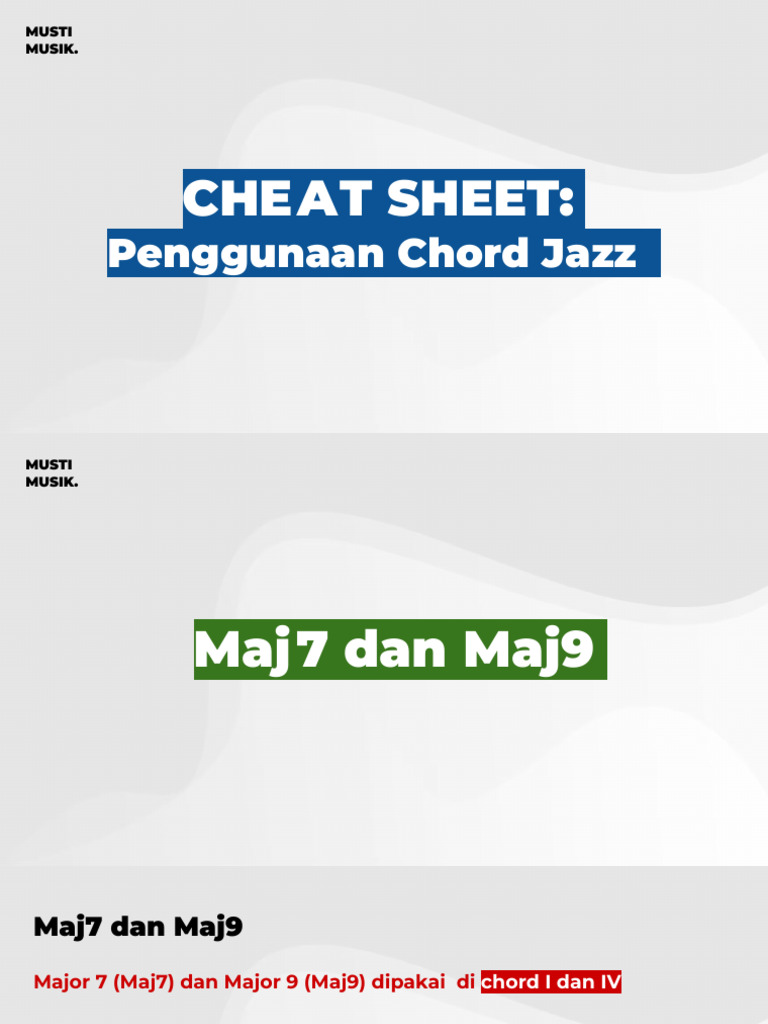 Cheat Sheet - Penggunaan Chord Jazz - 241029 - 200415 | PDF