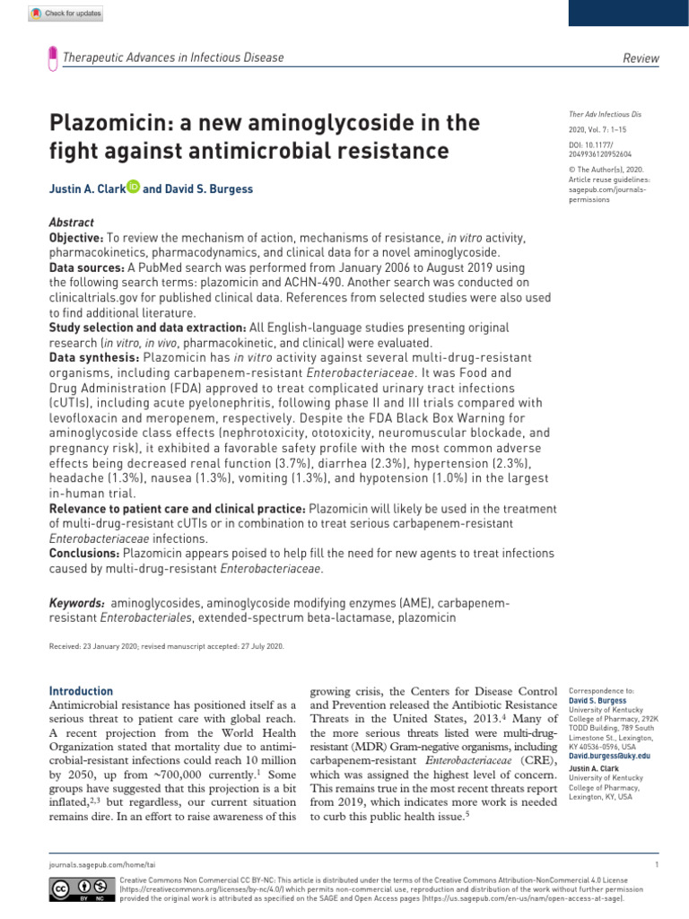 Plazomicin: New Hope Against MDR Infections | PDF | Beta Lactamase ...