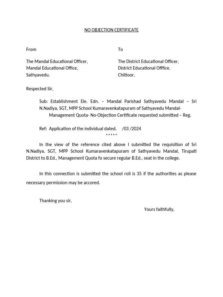 REVISED NO OBJECTION | PDF