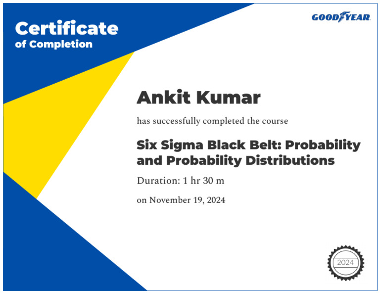 Six Sigma Black Belt - Probability and Probability Distributions | PDF