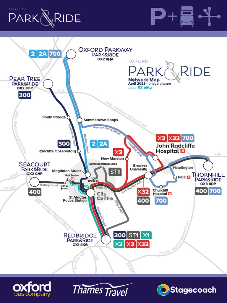 ParkRide Network Map April 2023 Bridge Closure | PDF