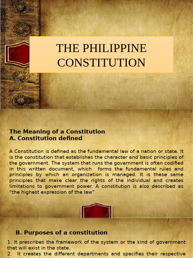 Overview of the Philippine Constitution | PDF | Constitution | Justice