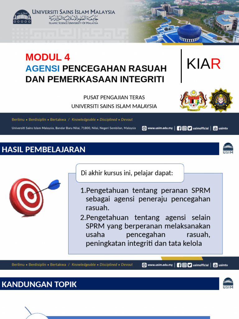 Modul 4 Agensi-Agensi Berkaitan Pencegahan Rasuah Dan Pembudayaan Integriti | PDF