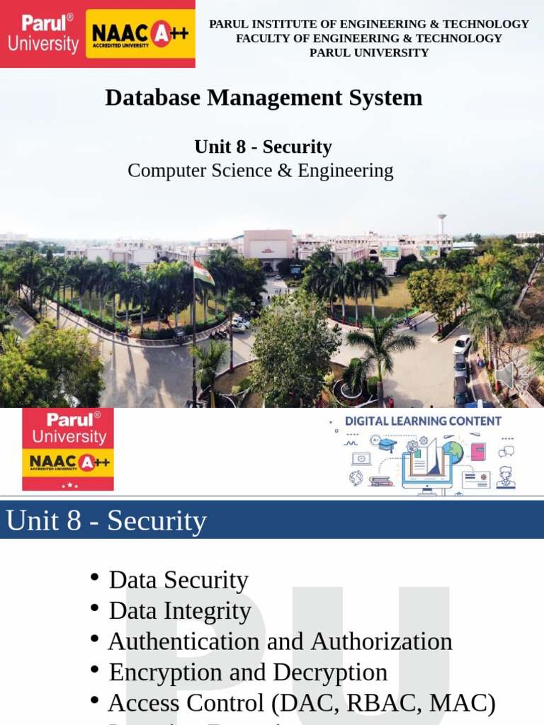 Unit 8 Security | PDF | Databases | Security