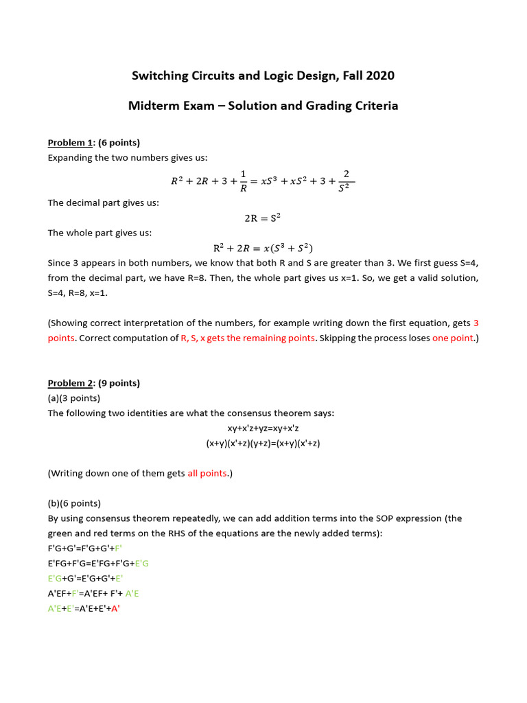 SCLD 2020 Mid Sol | PDF | Computer Engineering | Mathematical Logic