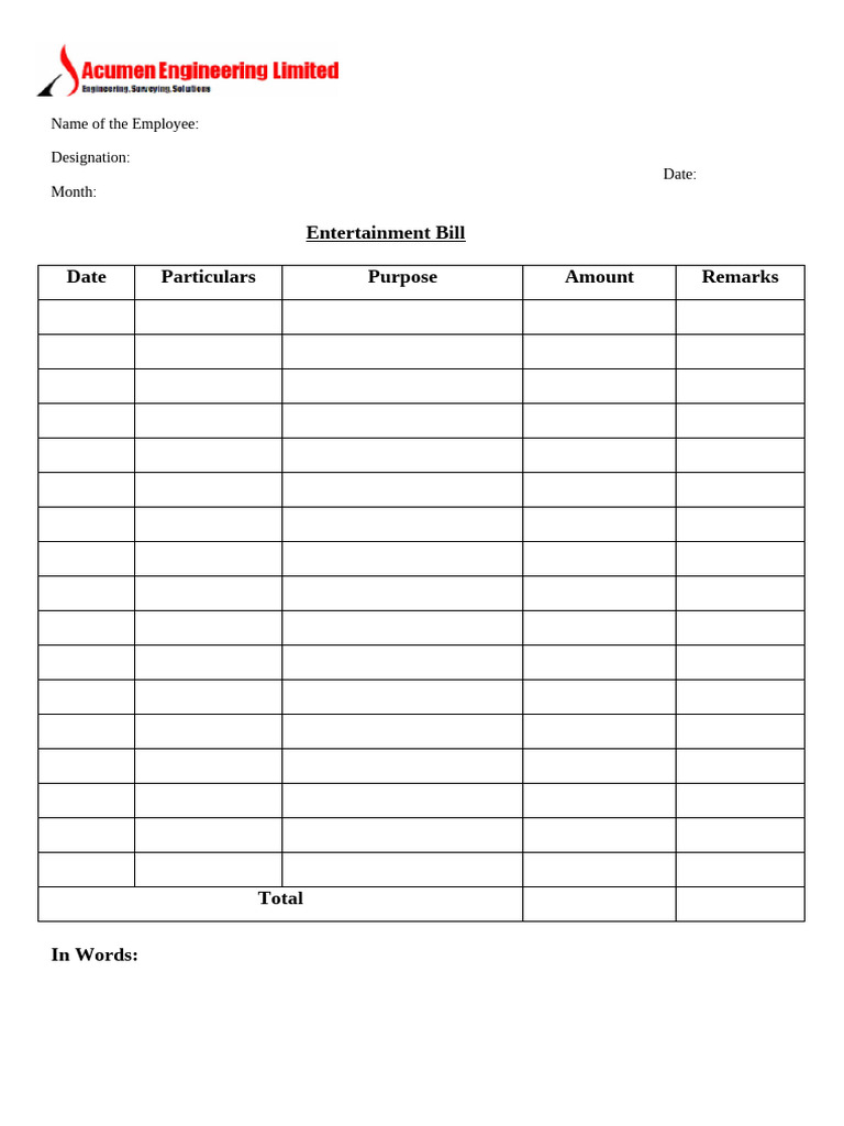 Entertainment Bill | PDF