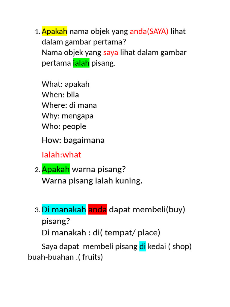 Apakah Nama Objek Yang Anda | PDF