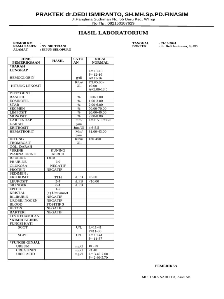 Hasil Laboratorium | PDF