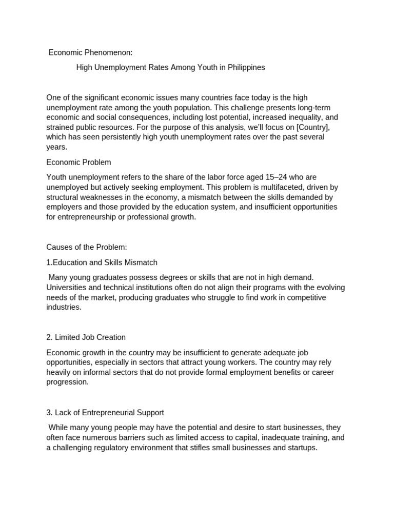 Economic Phenomenon | PDF | Unemployment | Entrepreneurship