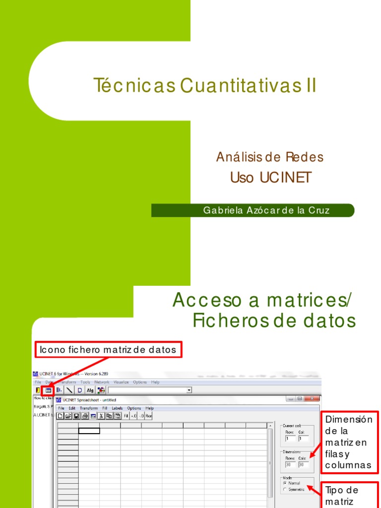 Análisis de Redes con UCINET | PDF | Matriz (Matemáticas) | Enseñanza de matemática