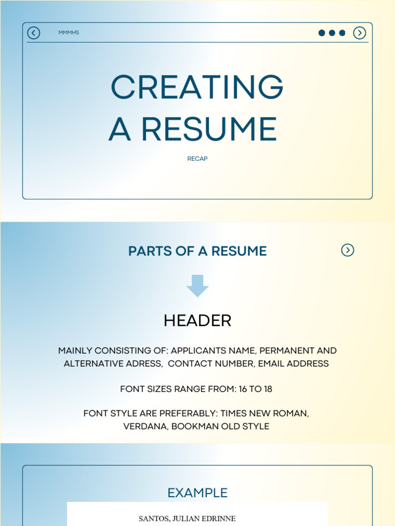 Resume Creation Guidelines | PDF