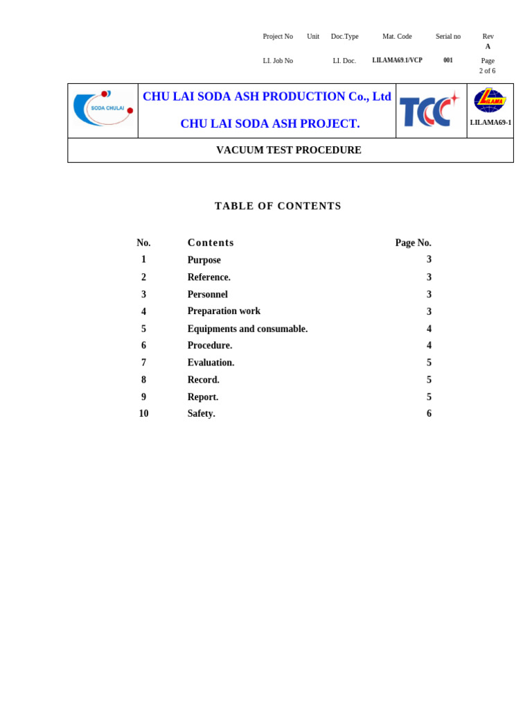 Vacuum Test Procedure (VCP) | PDF | Vacuum | Leak