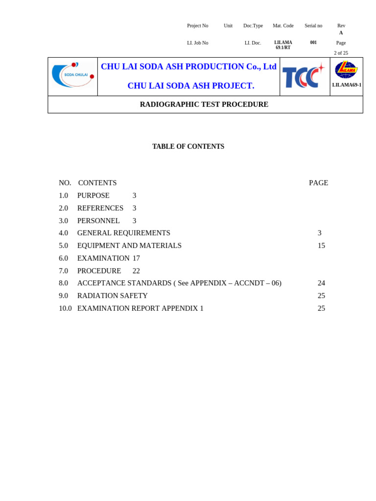 Rt Procedure Pdf Radiography Welding
