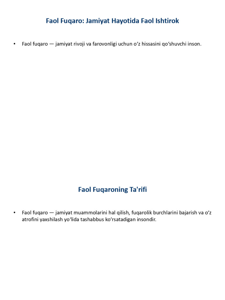 Faol Fuqaro Presentation | PDF