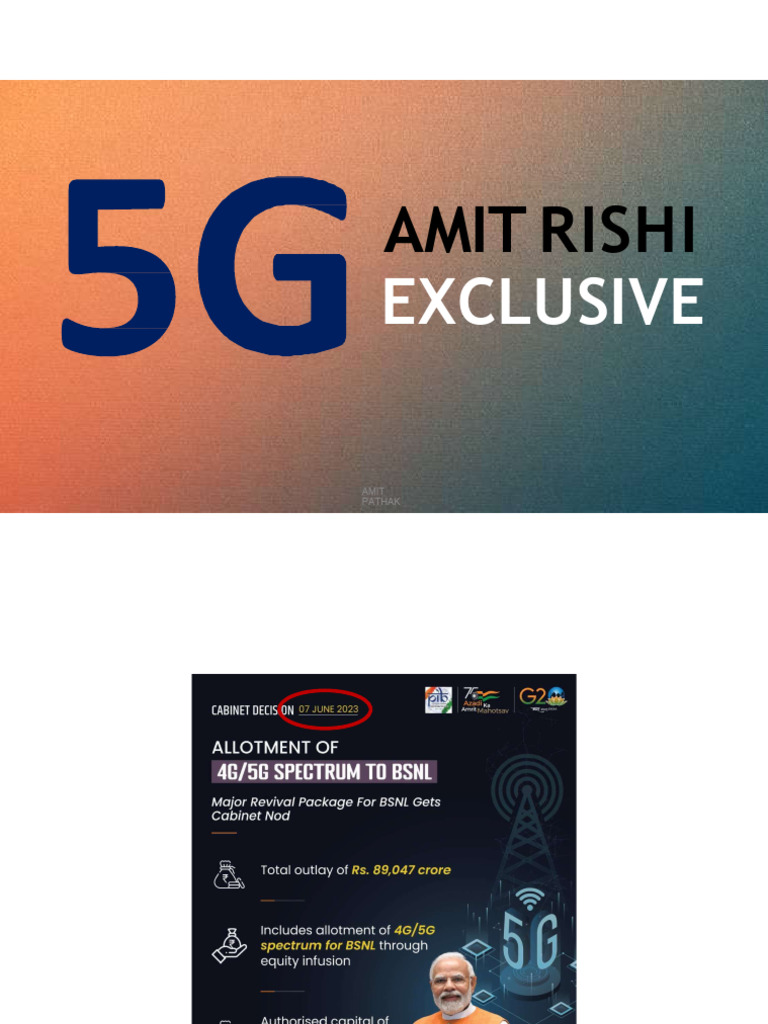 5G Exclusive HO - Amit Rishi Pathak | PDF | Telecommunications | Service Industries