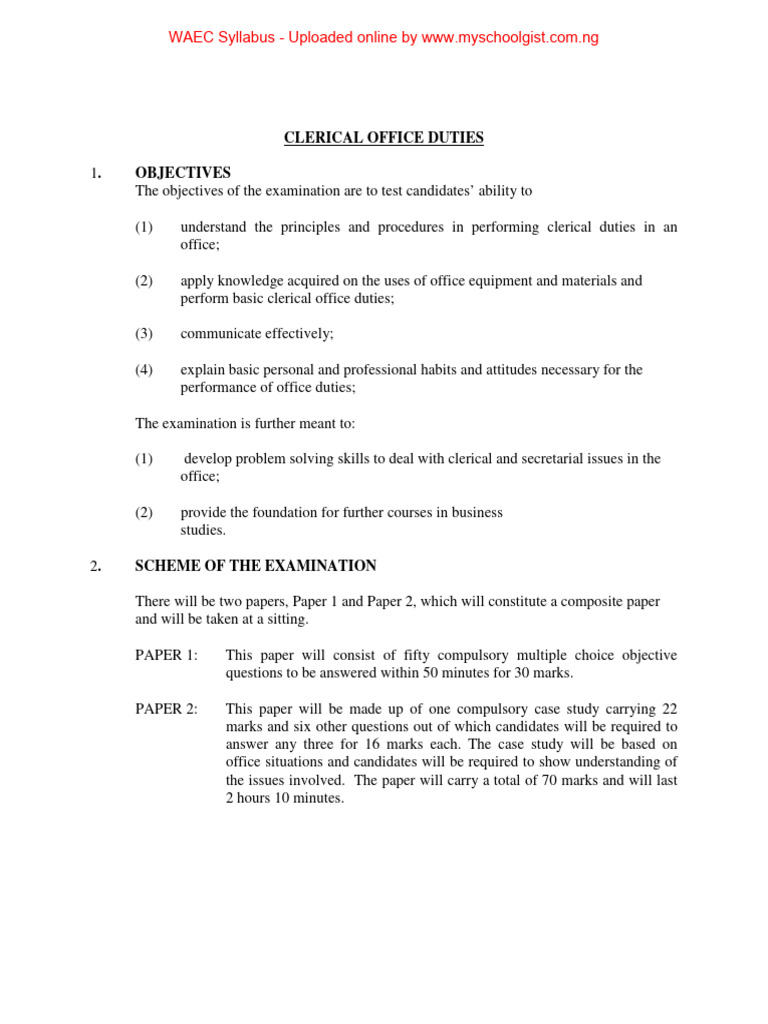 Clerical Office Exam Guide | PDF | Cheque | Mail