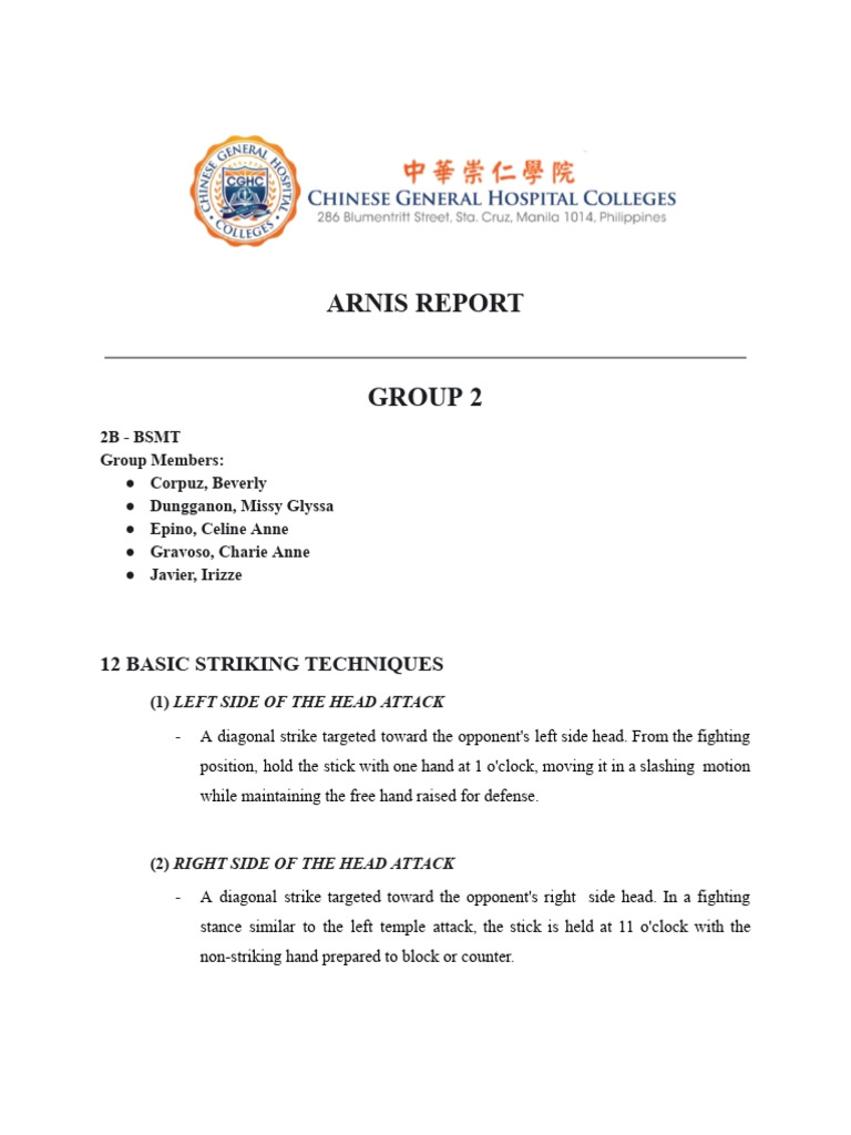 Arnis Report Group 2 | PDF