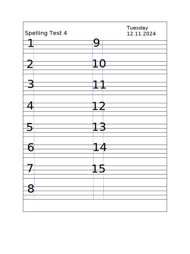 Spelling Test 4 | PDF