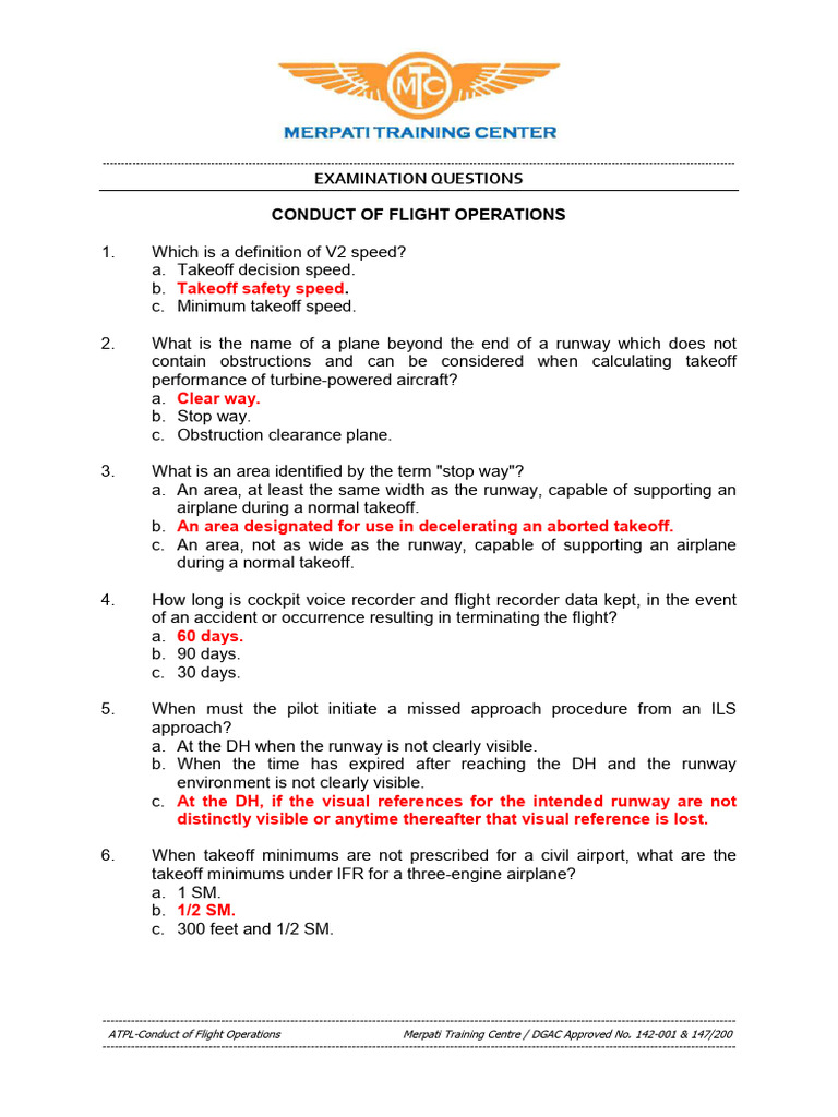 ATPL - CONDUCT FLIGHT | PDF | Flight Control Surfaces | Instrument ...