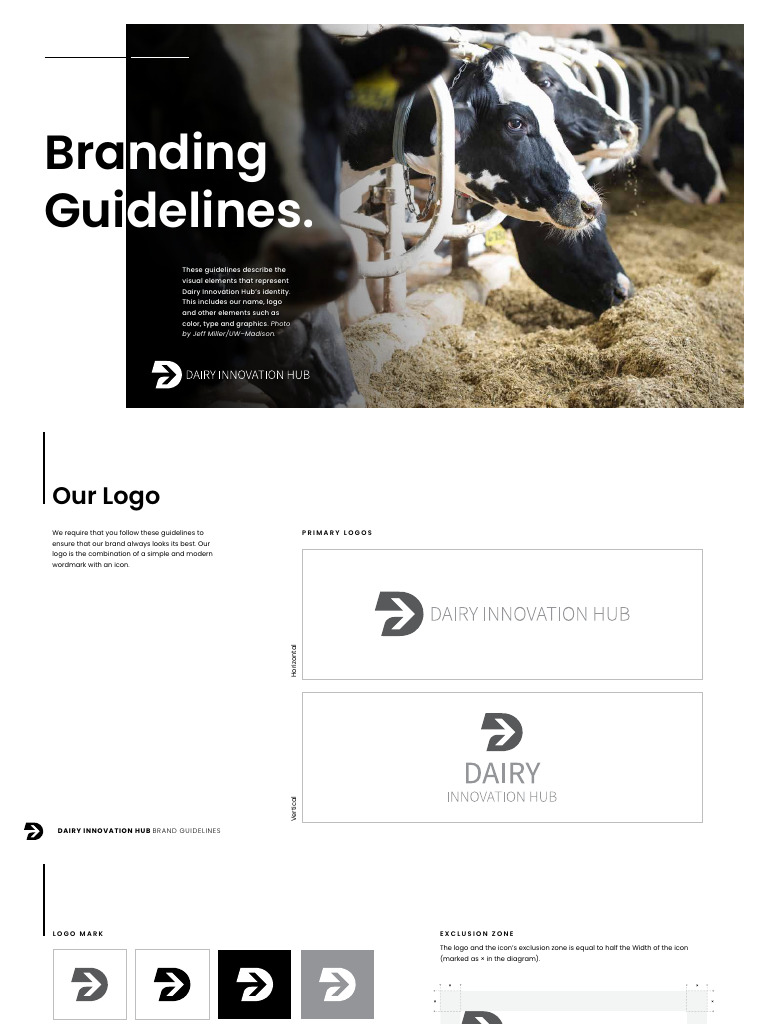 Dairy Innovation Hub Brand Standards LR 2 | PDF | Logos | Typefaces