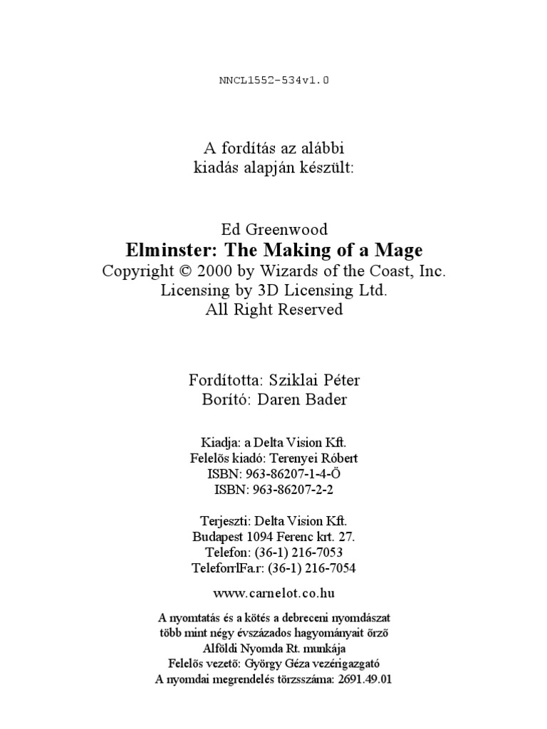 01 - Ed Greenwood - Elminster Egy Mágus Születése | PDF