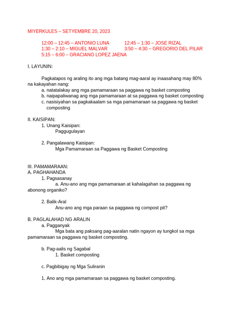 Basket Composting Lesson Plan | PDF