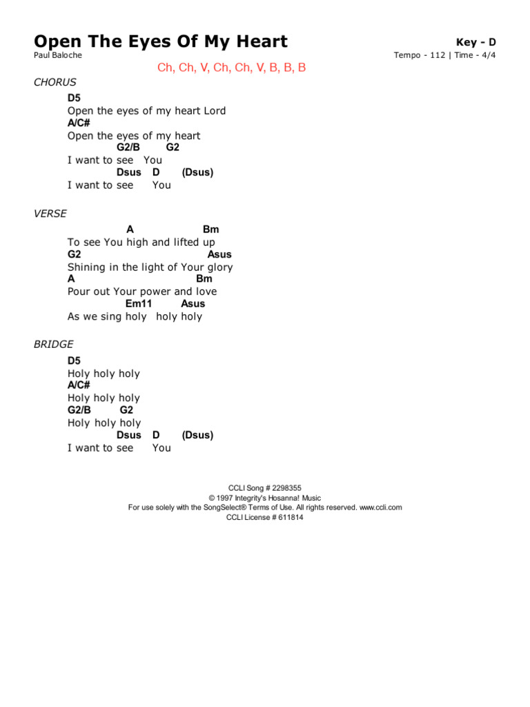 Open The Eyes of My Heart D | PDF